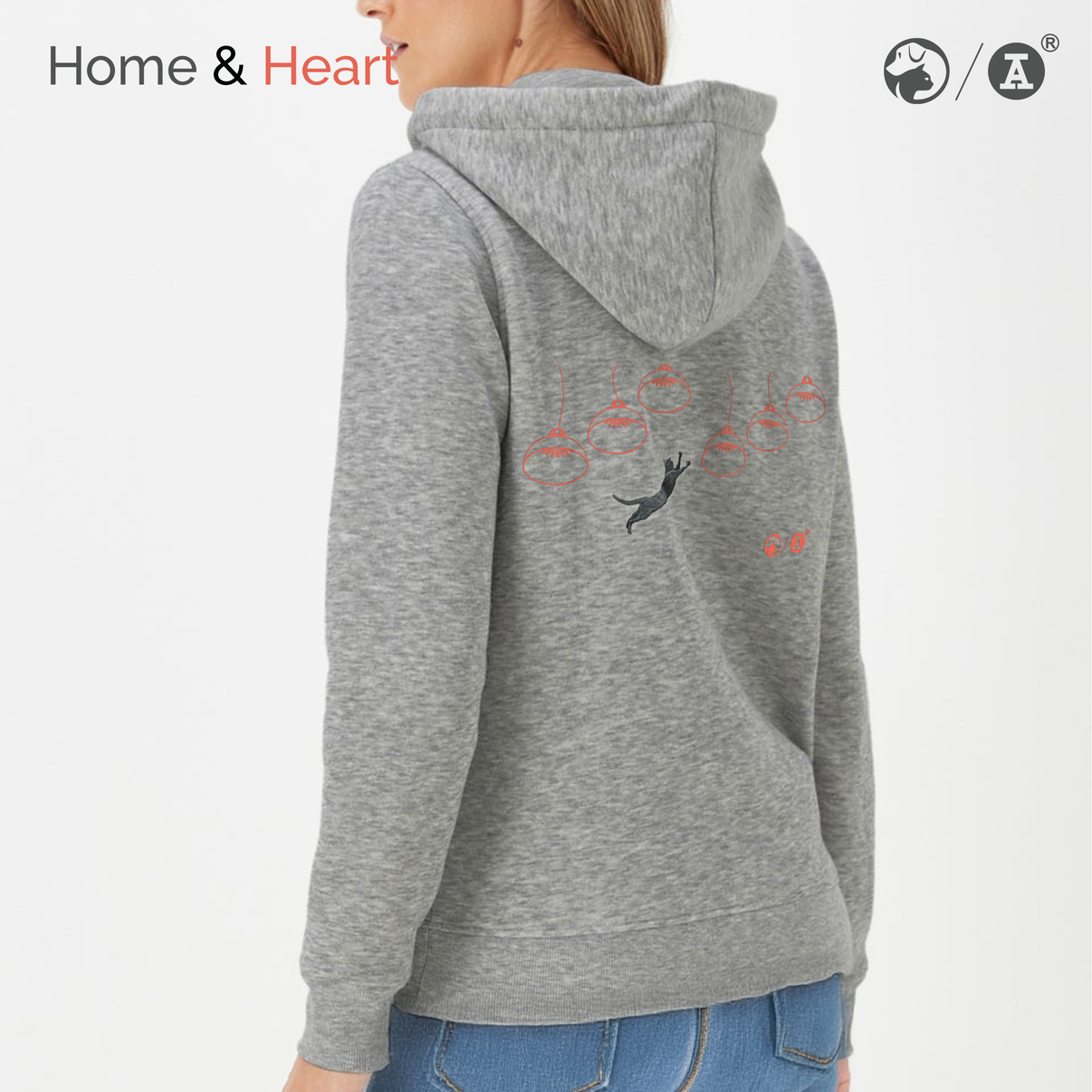 Home & Heart: SPCA x Red A Collection Zip-up Hoodies – Cat / Dog – SPCA HK